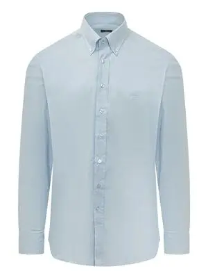 Etro Rome Logo Button-down Shirt - Azzurro