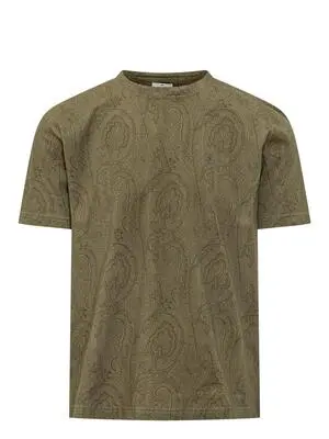 Etro Artistic Motif T-shirt - Verde
