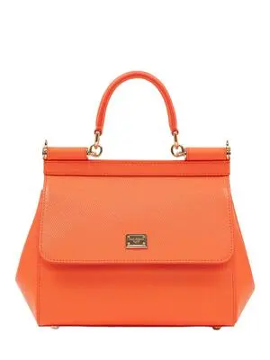 Dolce & Gabbana Vitello Leather Handbag - Orange