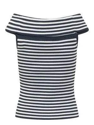 Michael Kors MICHAEL MICHAEL KORS Striped Knit Top With Boat Neck Midnightblue