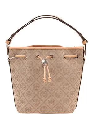 Tory Burch TORY BURCH Monogram Bucket Handbag Flax