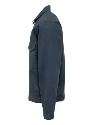 UNIVERSAL OVERALL Mini Zip-up Jacket With Front Pockets - Navy
