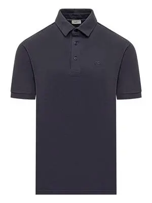 Etro Classic Cut Polo With Sleeves - Blu
