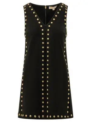 MICHAEL KORS MICHAEL KORS V-Neck Stud Detail Dress
