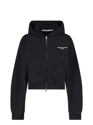 Alexander Wang Cropped Hoodie - Black