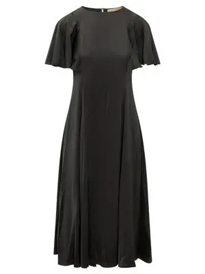 Michael Kors Cape Sleeve Midi Dress - Black