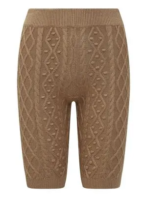 Loulou De Saison LOULOU DE SAISON Silk Blend Shorts Beige