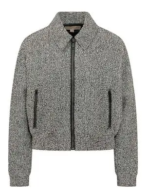 Michael Kors Tweed Bomber Jacket - Black/bone