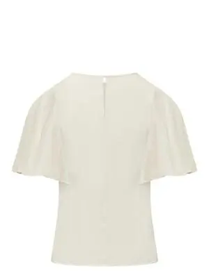 Michael Kors Cape-sleeve Top - Bone
