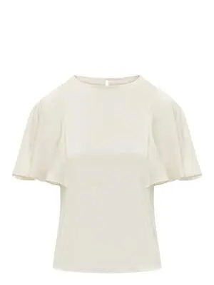 Michael Kors Cape-sleeve Top - Bone