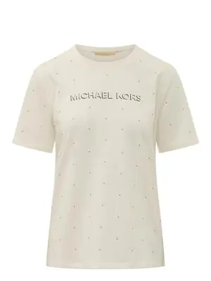 Michael Kors Classic Mk Stud T-shirt - Bone