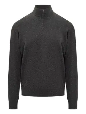 FILIPPO DE LAURENTIIS FILIPPO DE LAURENTIIS Wool Half-Zip Knit Sweater Antracite