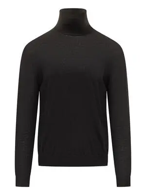 Malo Basic Mock-neck Sweater - Nero