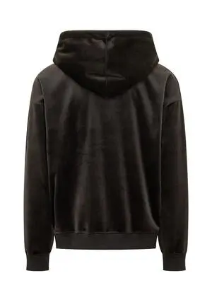 Y3 Zip-front Velvet Hoodie - Black