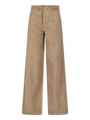 UMA WANG Wide-leg High-rise Trousers - Beige