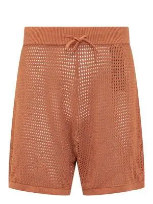 Nanushka Knit Mini Shorts - Rust