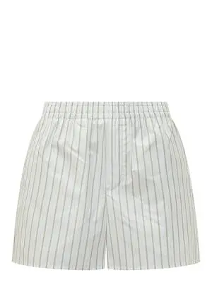 AMI Paris Striped Mini Shorts - Blanc/matcha