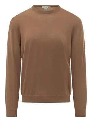 Malo Wool Crewneck Knit Sweater - Canyon