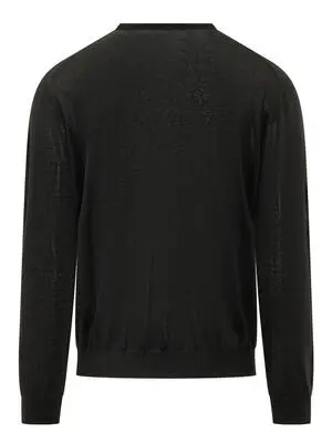 Malo Basic Crewneck Knit Sweater - Nero