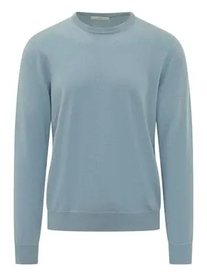 Malo Malo Essential Basic Crewneck Knit Sweater Malo Blu