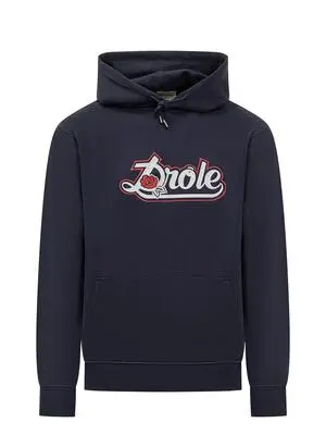 Drole De Monsieur Embroidered Logo Hoodie - Navy