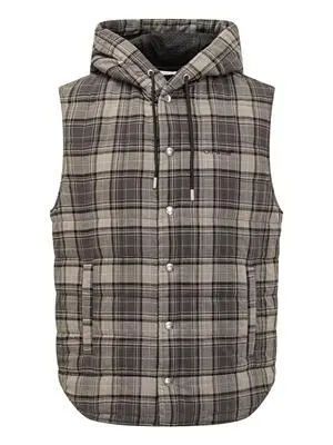 OFF-WHITE Off-white Padded Checkered Gilet With Hood