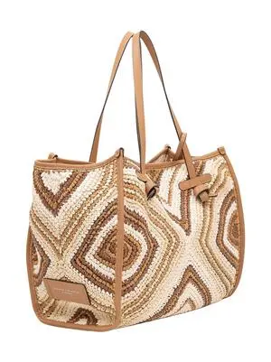 GIANNI CHIARINI Marcel Soft Fabric Intrecciato Tote Handbag - Var.cuoio