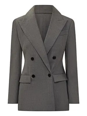 Givenchy Medium Double Breasted Wool Blazer - Medium Grey