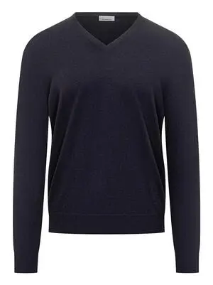 Malo MALO V-Neck Pullover Sweater Blu