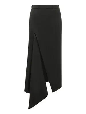 Givenchy Slashed Wool Skirt - Black