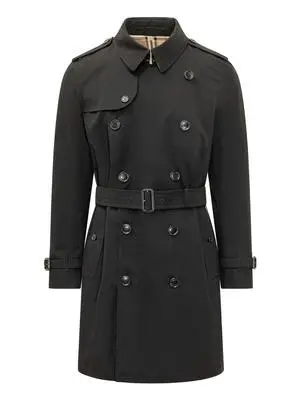 Burberry Kensington Mid Trench Coat - Black