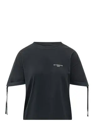 Givenchy GIVENCHY Bow Detail Cotton T-Shirt Navy