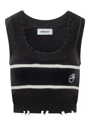 AMBUSH Striped Wool Crop Top - Tap Shoe