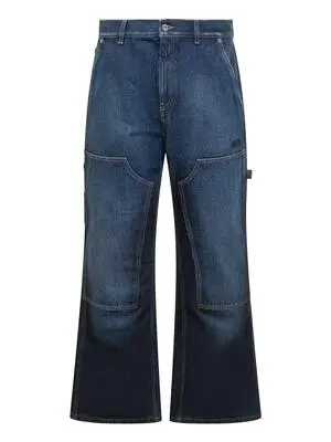 Off-White High-waisted Straight Leg Jeans - Medium Blue