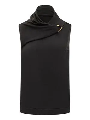 JIL SANDER Virgin Wool Top - Black