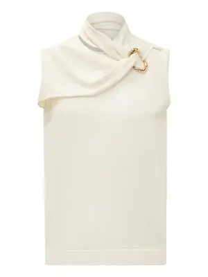 JIL SANDER Sleek Wool Crop Top - Coconut