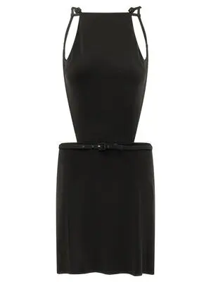 COURREGES V-line Cut Out Mini Dress - Black