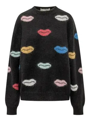 Fiorucci Lips Mohair Sweater - Black Multi