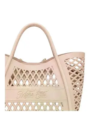 MARC ELLIS Small Flat Basket Tote Bag - Neutrals