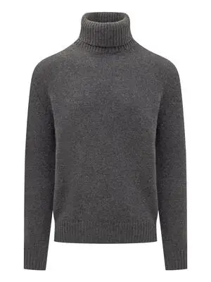 SEVEN GAUGE Merino Turtleneck Sweater - Grigio