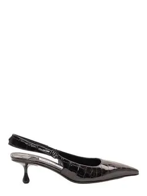 JIMMY CHOO Croc Effect Slingback Pumps - Marine