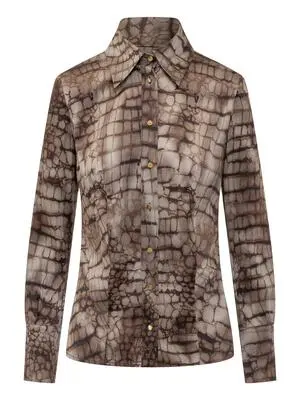 Elisabetta Franchi Elisabetta Franchi Animal Print Shirt Cacao