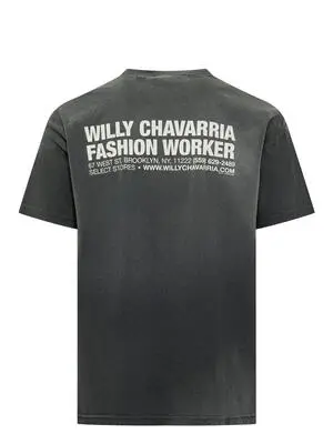 WILLY CHAVARRIA Mini Pocket T-shirt With Stampaint - Black