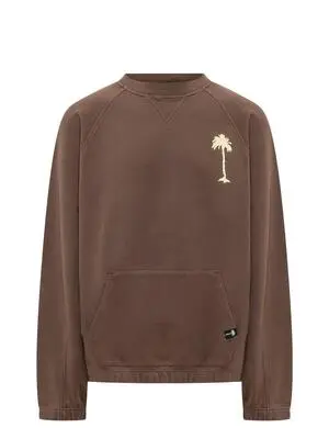 Palm Angels Feel High Regular Crew Sweatshirt - Brown-multicolor