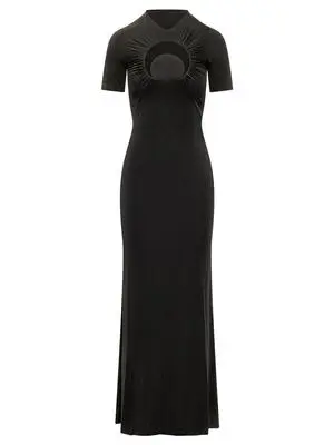MARINE SERRE Moon Hole Long Dress - Black