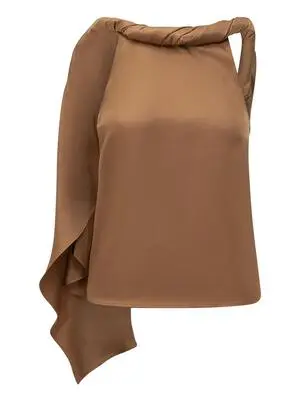 LOULOU DE SAISON LOULOU DE SAISON Silk Draped Neck Top