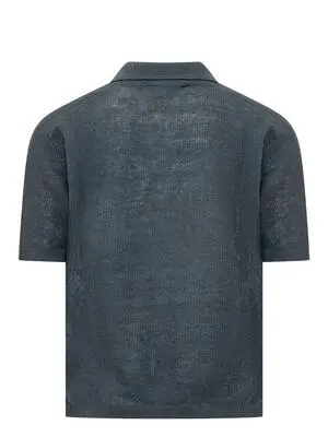 ATOMO FACTORY Innovative Cut Sleeve Shirt With Button Details - Blu