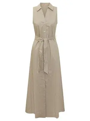 Woolrich Chic Long Cotton Dress - White Pepper
