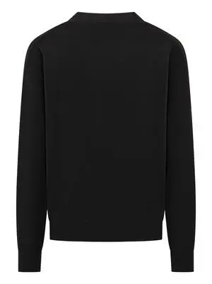 Drole De Monsieur Embroidered Merino Wool Cardigan - Black