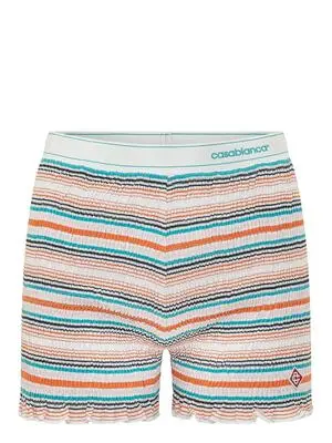 Casablanca Striped Shirred Mini Shorts - Stripe